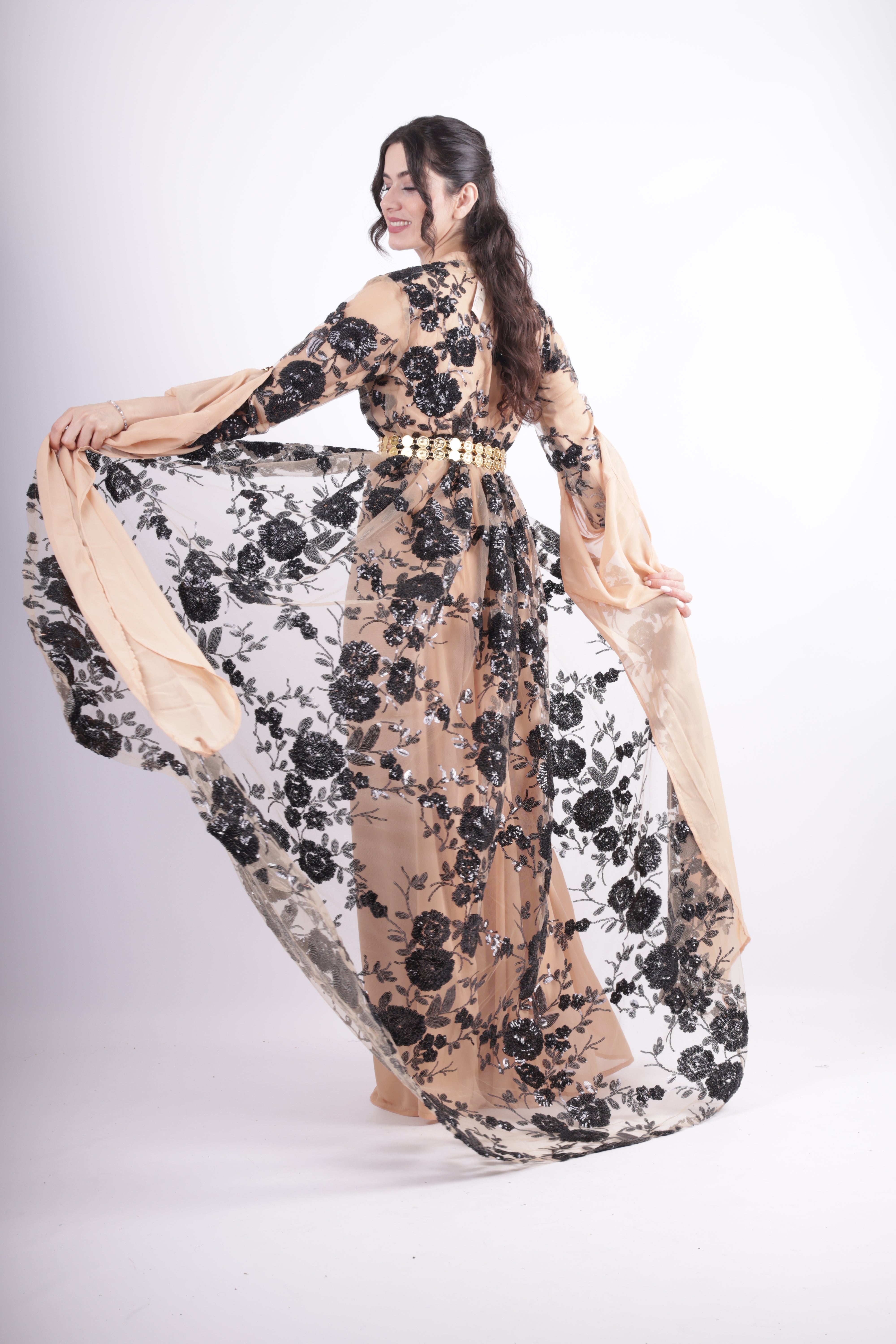 Dildar Kurdish Dress – Dark Green Sequins | Badini Style – Kurdish ...