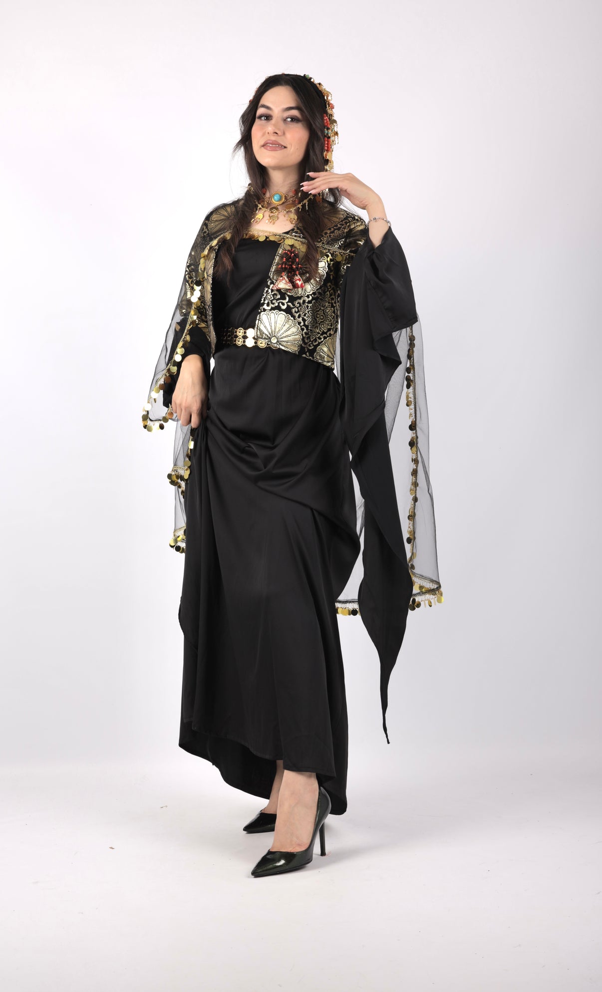 Zerin Collection – Black & Gold Kurdish Dress Set | Kewsan – Kurdish ...