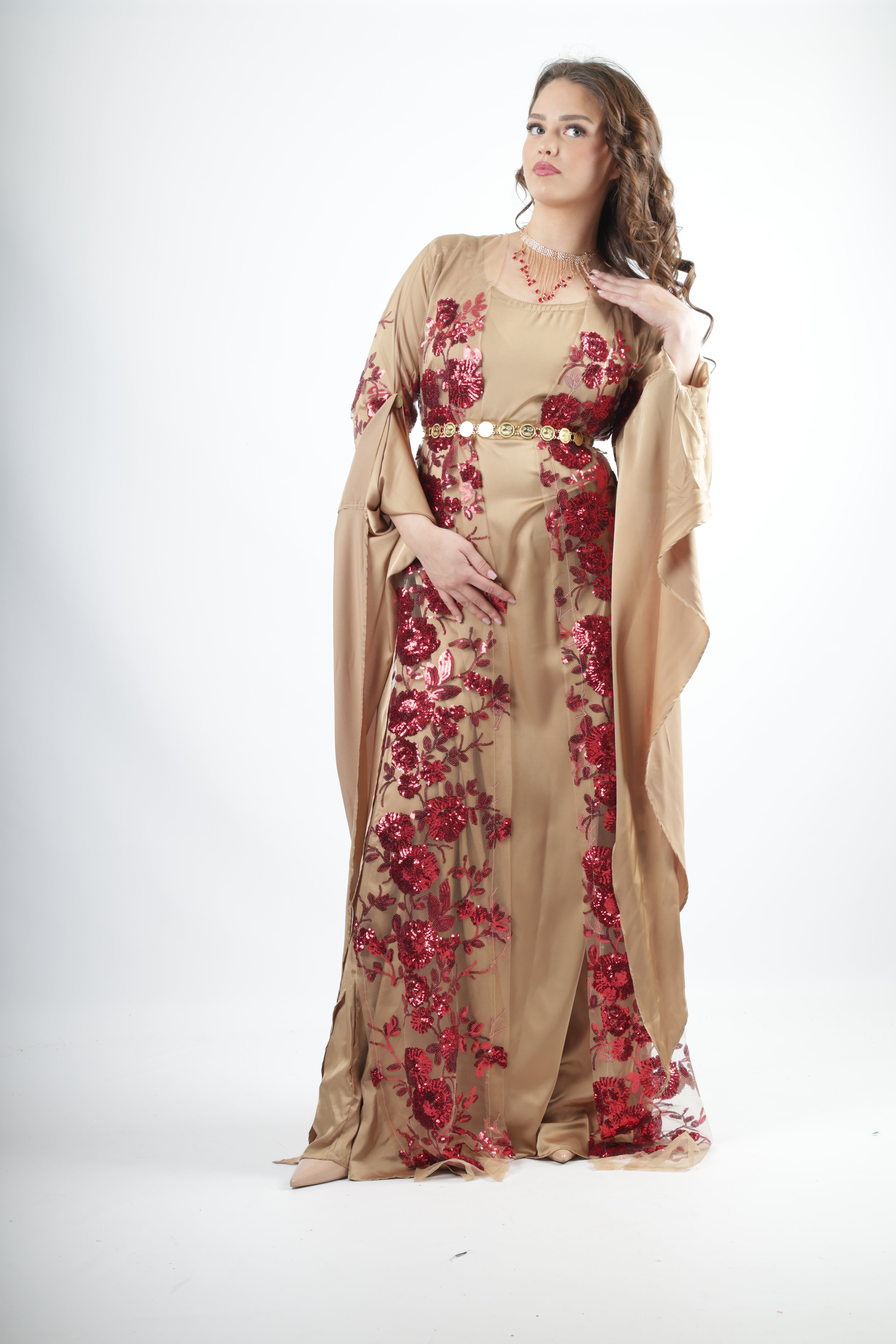 Dildar Kurdish Dress – Dark Green Sequins | Badini Style – Kurdish ...