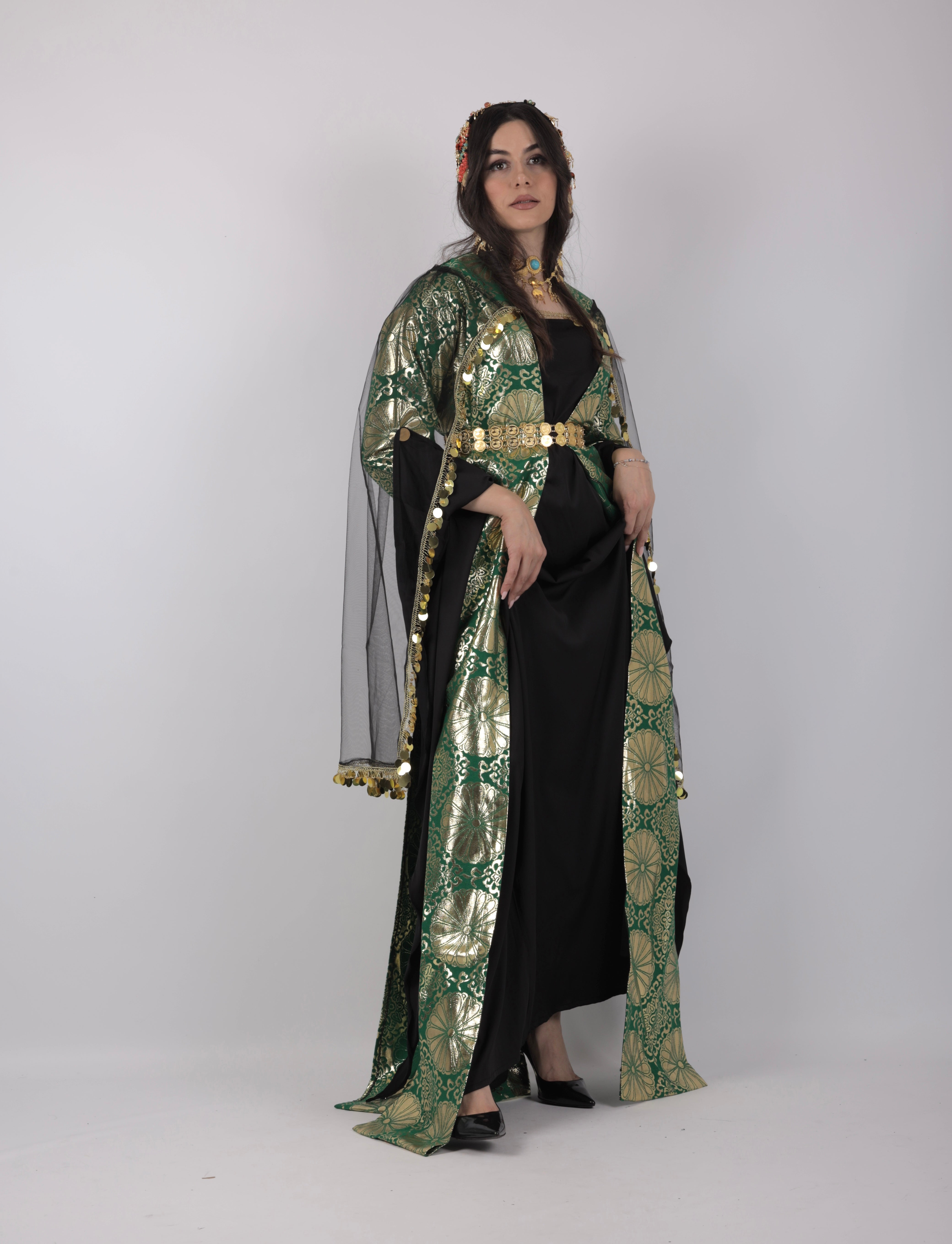 Kurdish Dress Hafse Xan 2 items Green – Kurdish Clothes by Kewsan