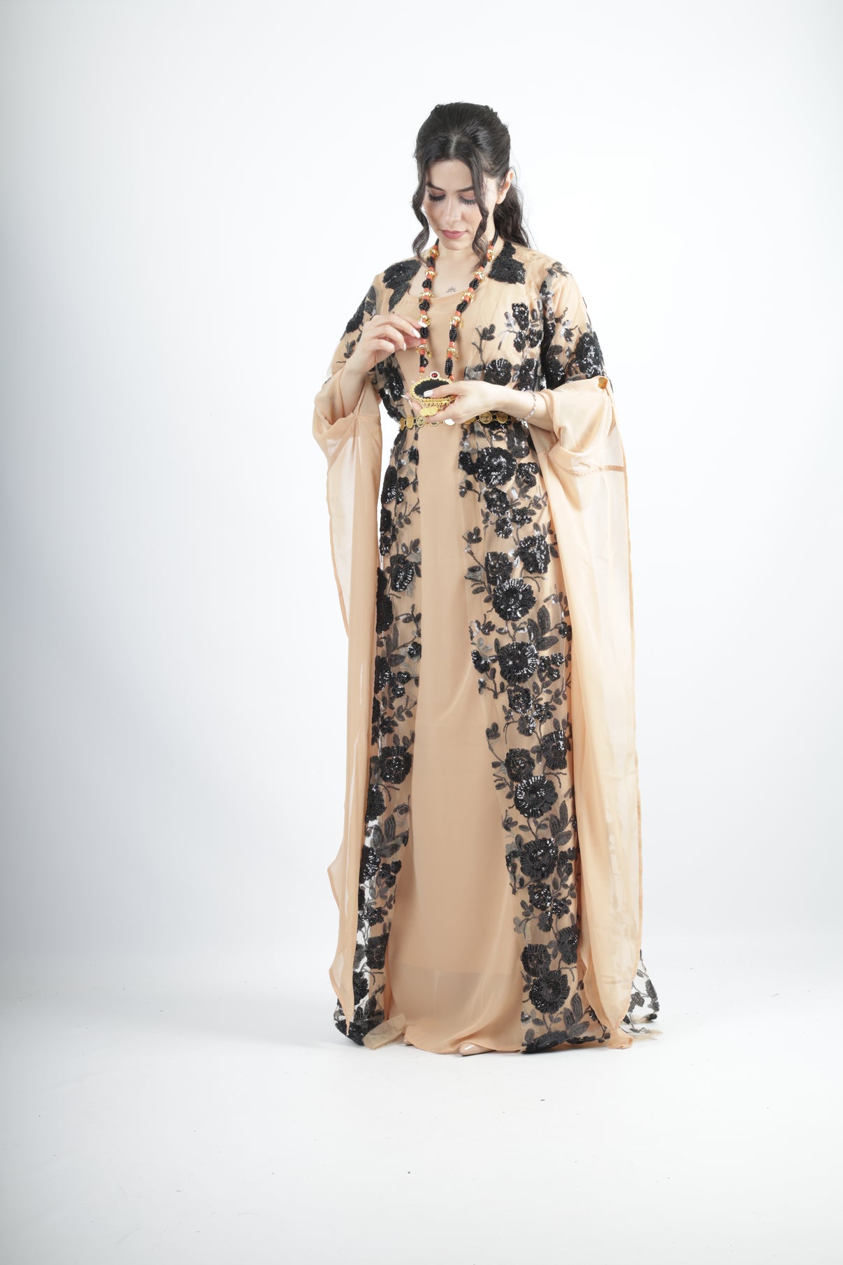 Dildar Kurdish Dress – Dark Green Sequins | Badini Style – Kurdish ...
